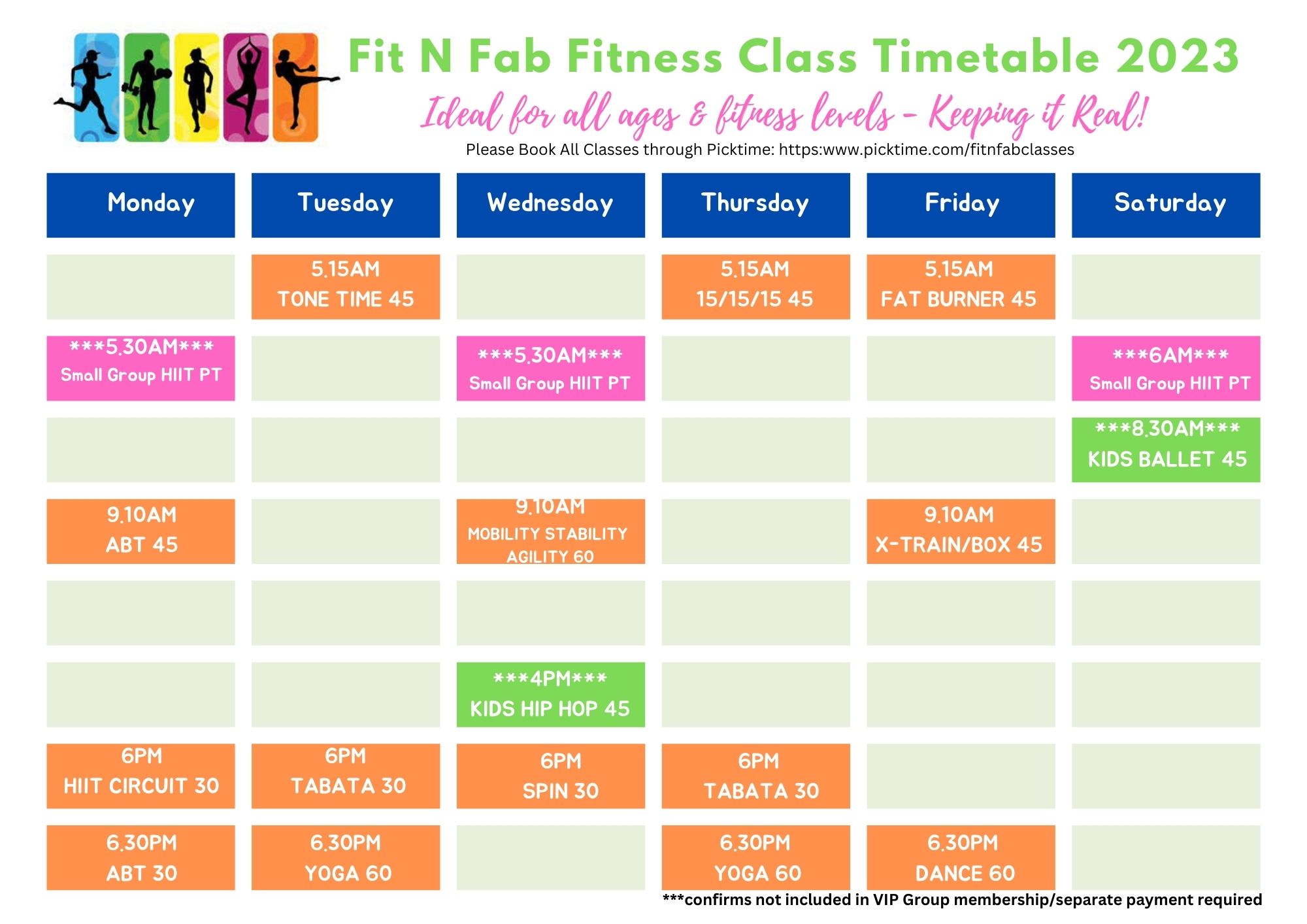 Timetable - Fit N Fab Fitness