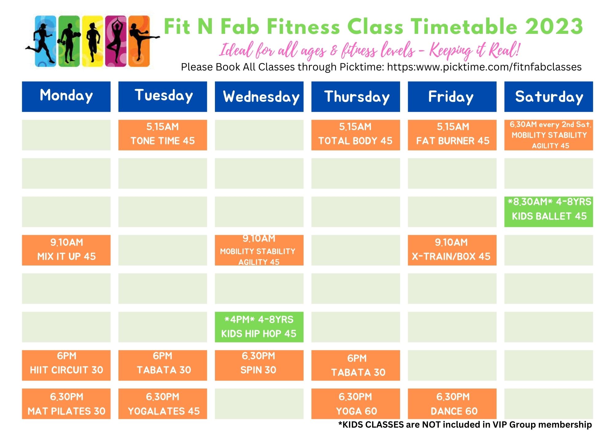 Timetable - Fit N Fab Fitness